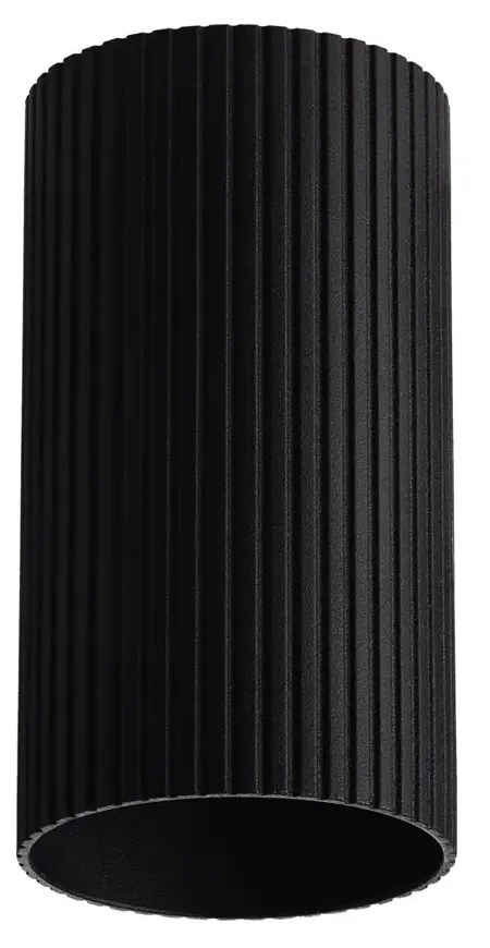 Minimalistické bodové svítidlo Lucas Ribbed Tube 10 černá