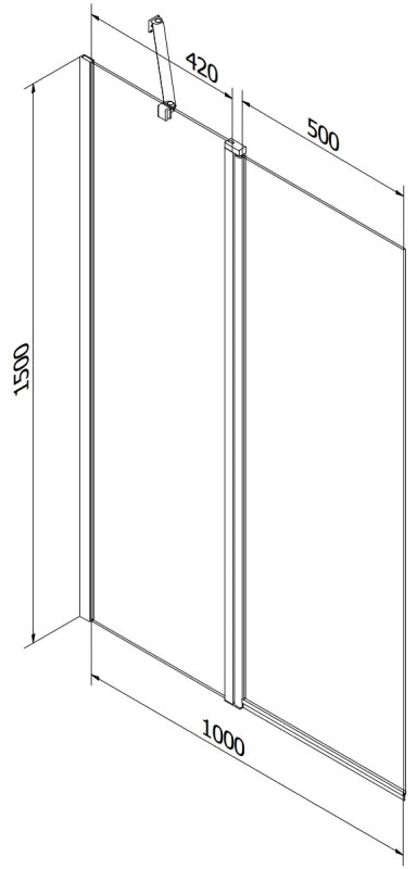 Mexen Cube obdélníková vana 180 x 80 cm s pláštěm 1-křídlovou zástěnou 100 cm, Černý vzor - 550518080X9410117070