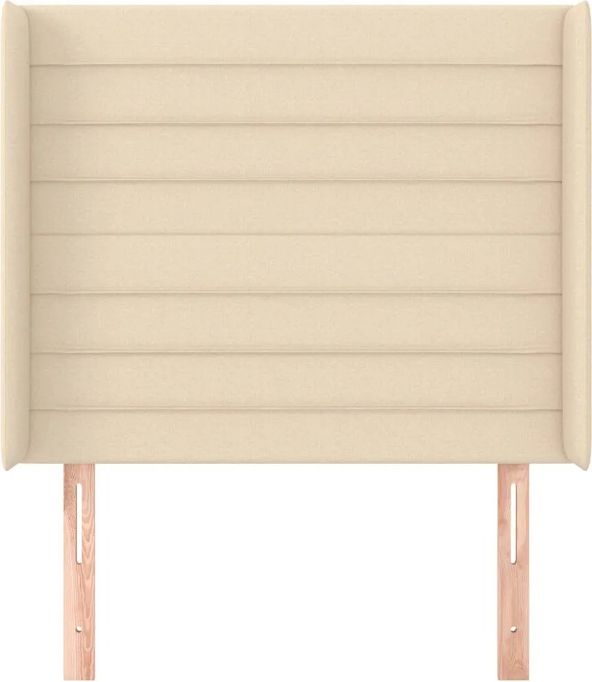 Čelo postele typu ušák krémové 83x16x118/128 cm textil 3119699