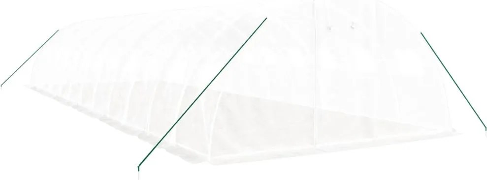 Skleník s ocelovým rámem bílý 48 m² 12 x 4 x 2 m 3188076