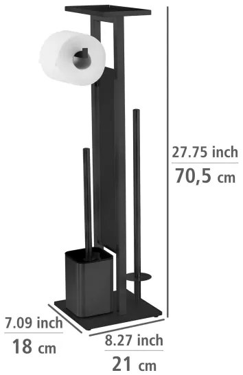 WENKO 71558800 - WC set DEBAR 21x70,5 cm nerez/černá