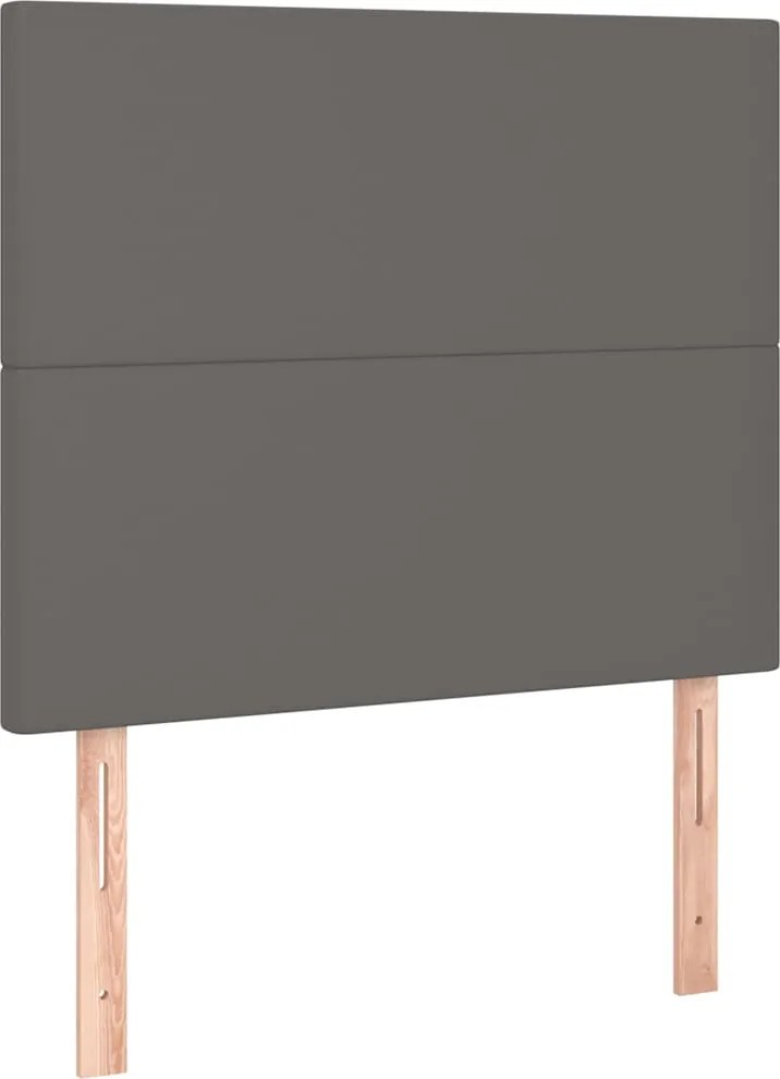 Box spring postel s matrací šedá 80 x 200 cm umělá kůže 3132349