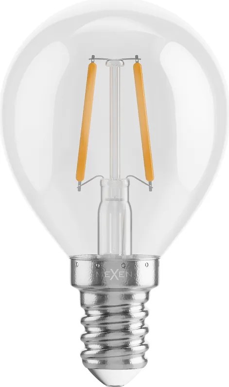 Mexen Vintis, LED filamentová žárovka E14, G45, 2 W, teplá bílá 2700K, čirá, L156-E14-0227-00