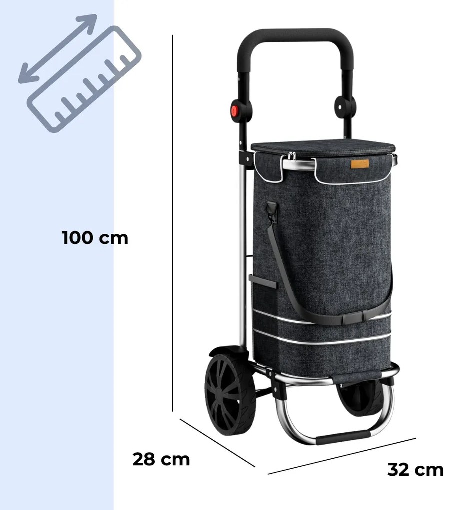 Jurhan Nákupní taška na kolečkách EASY, 50l, černá