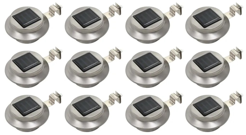 Zahradní solární lampy 12 ks LED kulaté 12 cm bílé 277135