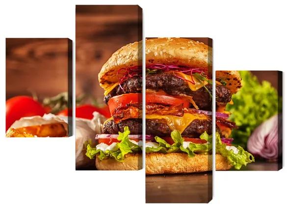 Vícedílný obraz Domácí Hamburger Nedostatek Nedostatek Plátno Canvas 240x150