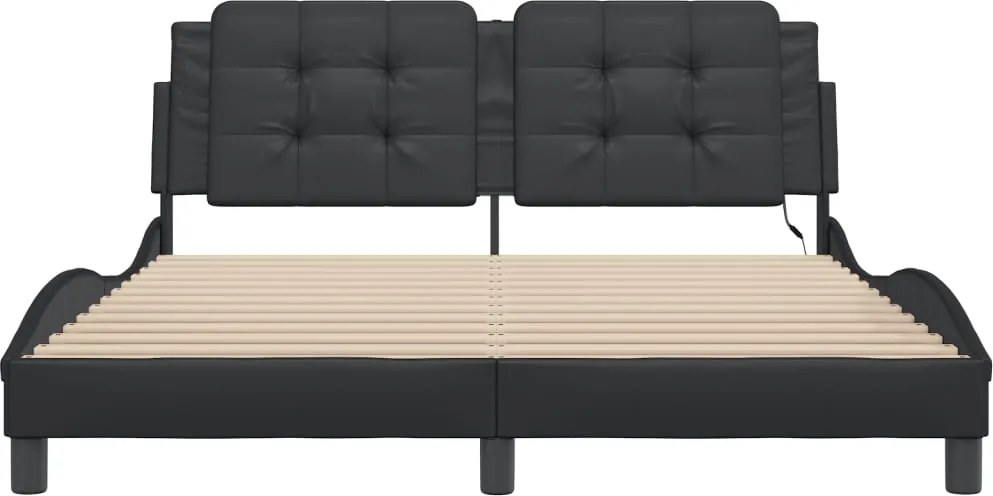 Rám postele s LED bez matrace Zadar černý 160 x 200 cm 3214117