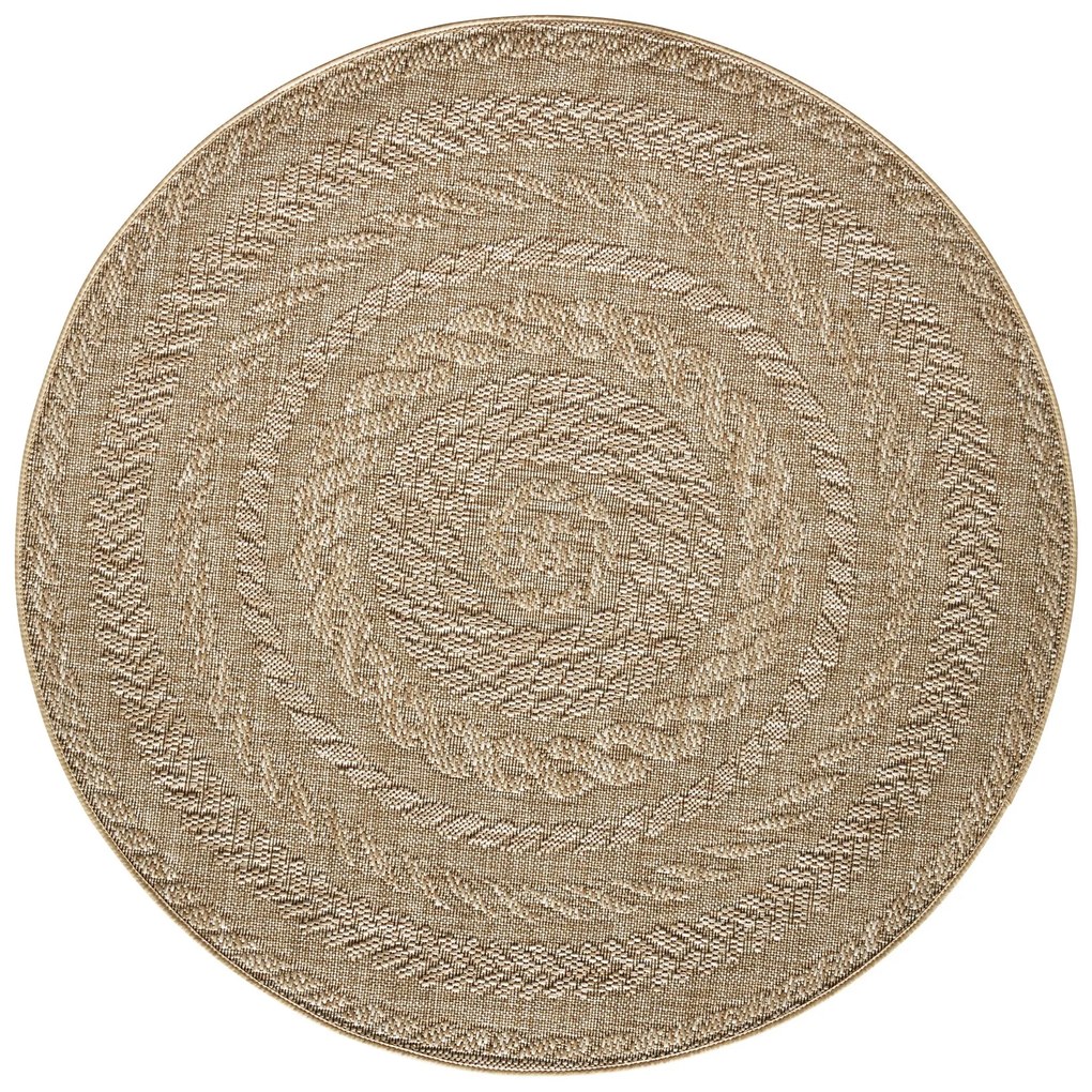 NORTHRUGS - Hanse Home koberce Kusový koberec Forest 103998 Beige/Brown – na ven i na doma - 200x200 (průměr) kruh cm