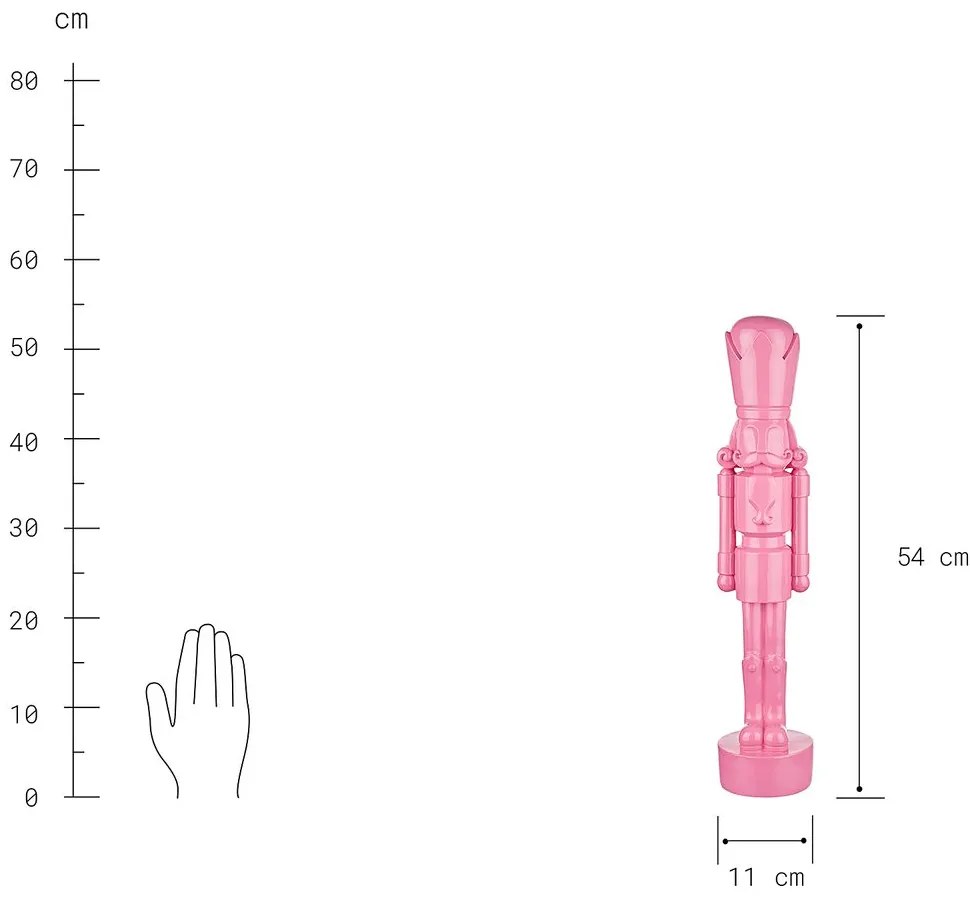JAMES Dekorační louskáček 54 cm - růžová