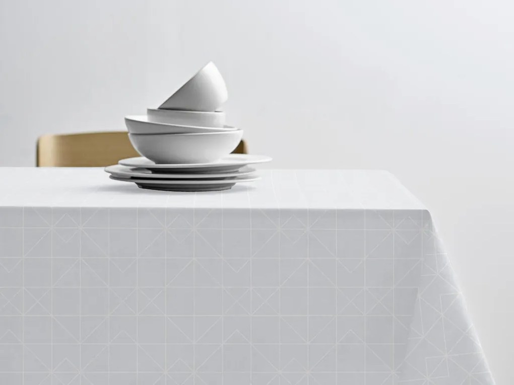 Södahl Kuchyňský ubrus ⌀180 Tiles Damask Optical White