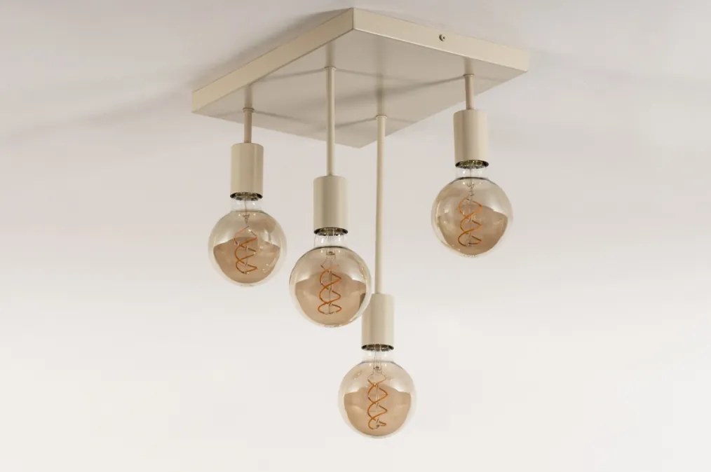 Stropní béžové svítidlo do kuchyně Flexform Quadro Bulb Accapulco Sand