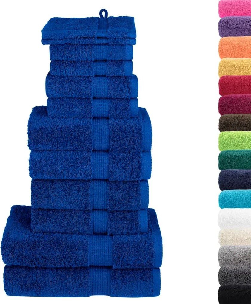 12dílná sada ručníků Premium SOLUND modrá 600 g/m² 137572