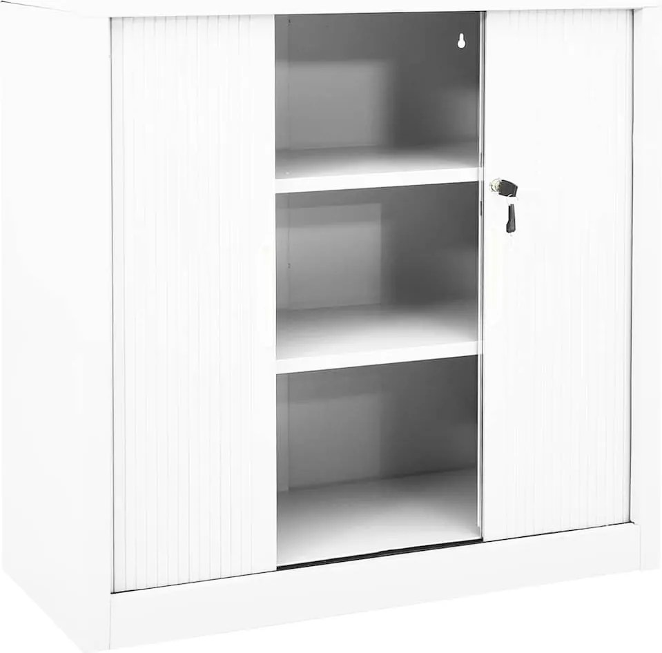 Skříň s posuvnými dveřmi bílá 90 x 40 x 90 cm ocel 336429