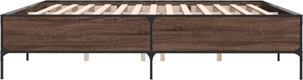 Rám postele hnědý dub 180 x 200 cm kompozitní dřevo a kov 3279786