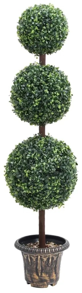 Umělý zimostráz ve tvaru koule s květináčem zelený 118 cm 336511
