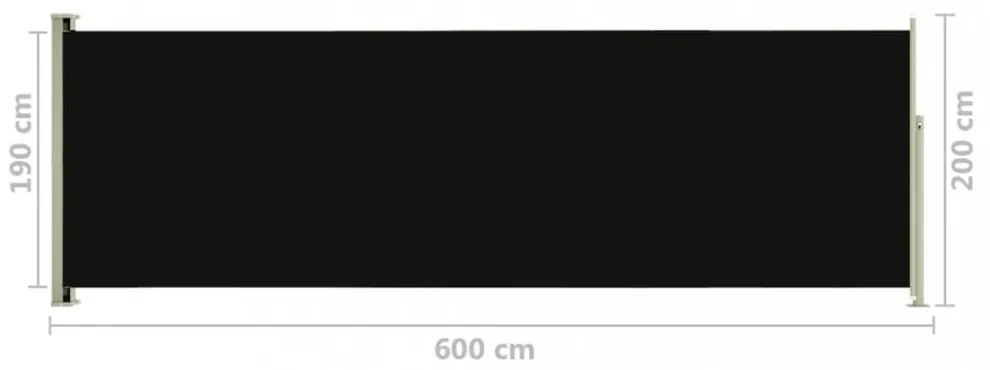 Zatahovací boční markýza 200x600 cm Dekorhome Červená