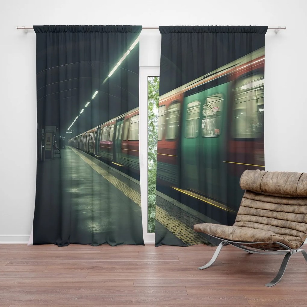 Sablio Závěs Metro v tmavé stanici: 2ks 140x250cm