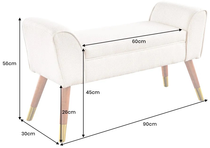 Designová lavice Dafina 90 cm antracitová