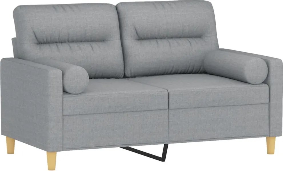 2místná pohovka s polštáři světle šedá 120 cm textil 3200813