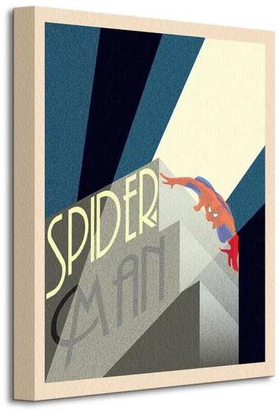 Art Group Obraz na plátně Marvel Deco (Spider-man Building) Velikost: 30 x 40 cm
