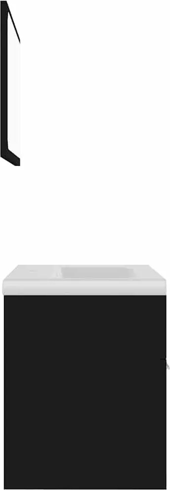Set koupelnového nábytku černý dřevotříska 3070866