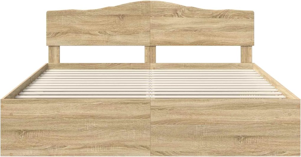 Rám postele s čelo Sonoma 200 x 200 cm Masivní borové dřevo 3412855