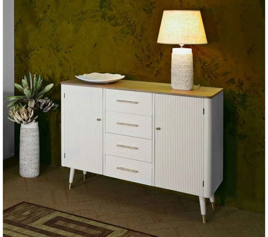 Designová komoda Gerlinde 117 cm bílá
