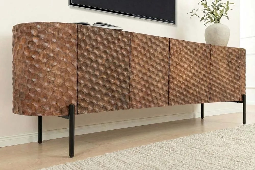 Designový TV stolek Zaxson 160 cm hnědé mango
