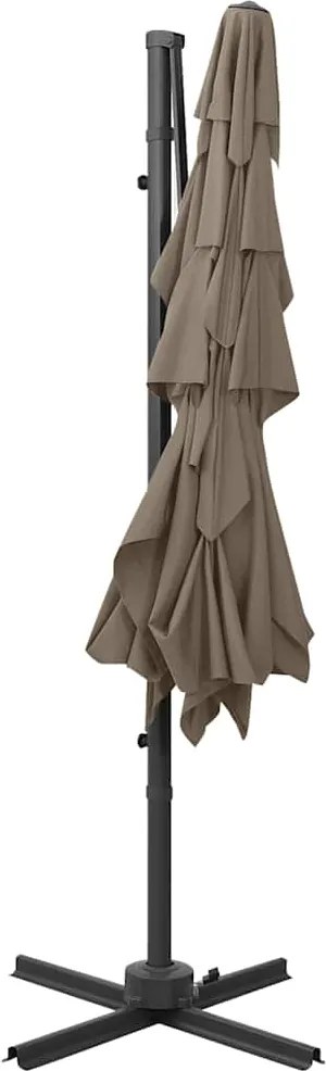 4stupňový zahradní slunečník s hliníkovou tyčí taupe 250x250 cm 313823