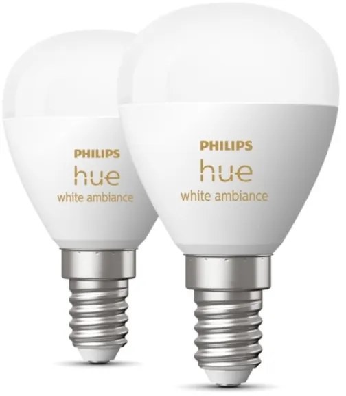 SADA 2x LED Stmívatelná žárovka Philips Hue WHITE AMBIANCE P45 E14/5,1W/230V