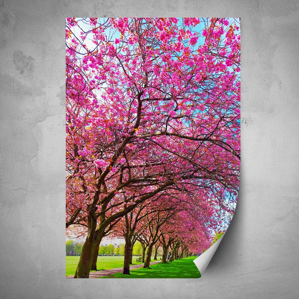 Plakát - Růžová koruna stromu (80x120 cm) - PopyDesign