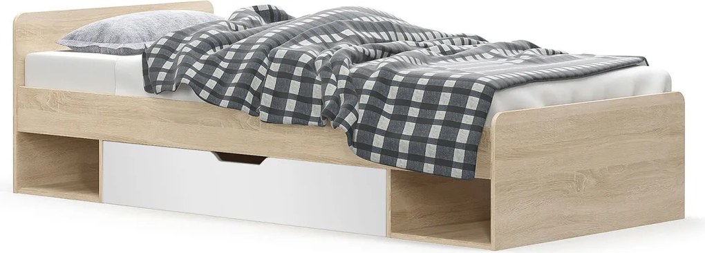 Postel 1s/90x200 dub sonoma / bílý Tips