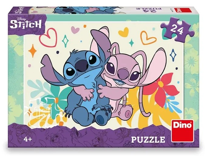 Dino Puzzle Stitch a Angel 24 dílků