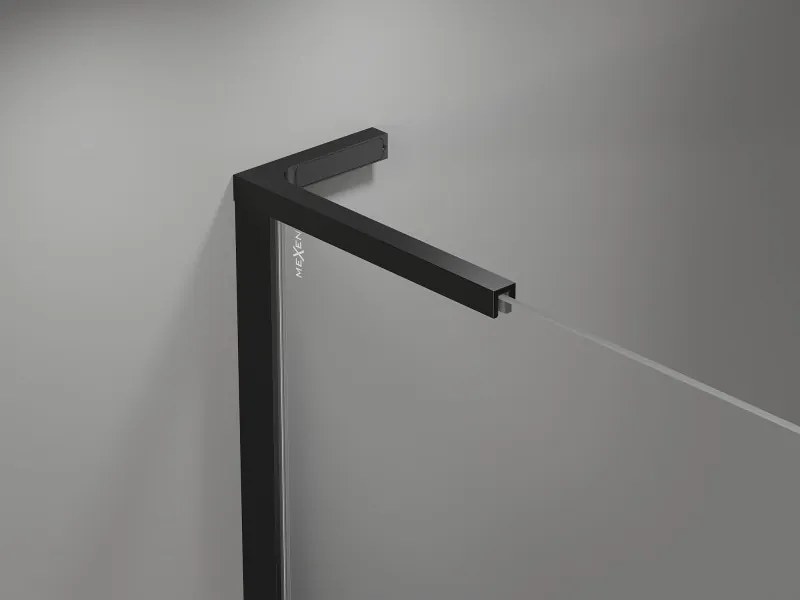 Mexen Mist L Duo sprchový kout s otvíracími dveřmi 90 x 90 cm, černý rám, černý - 8A4L-090L-090P-70-70