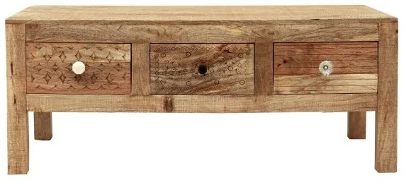 Indický nábytek - Konferenční stolek Manu 110x45x60 z mangového dřeva
