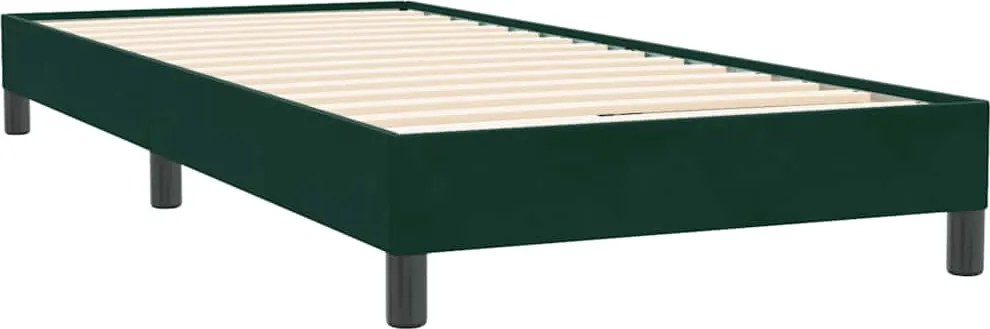 Postel Box Spring bez matrace tmavě zelená 80x220 cm samet 3315852