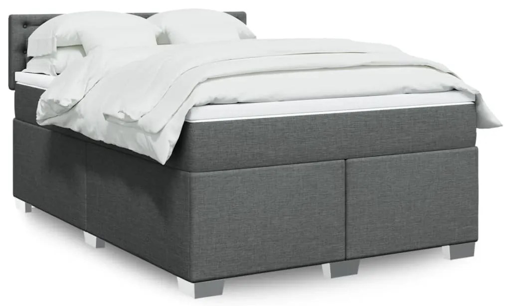 Box spring postel s matrací tmavě šedá 160x200 cm textil 3288254