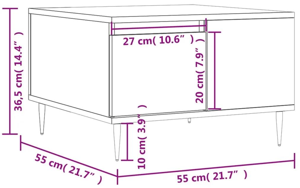 Konferenční stolek bílý 55 x 55 x 36,5 cm kompozitní dřevo - Default Title