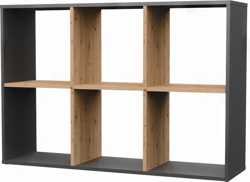 FALCO Regál Manja 2x3 antracit/dub artisan