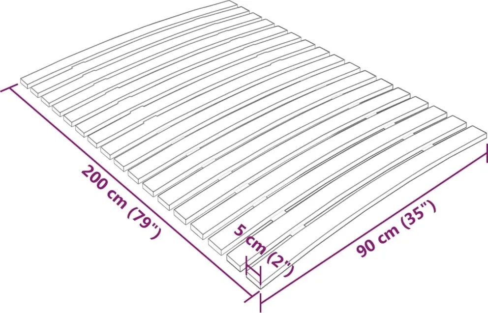 vidaXL Lamelový rošt postele se 17 lamelami 90 x 200 cm [340072]