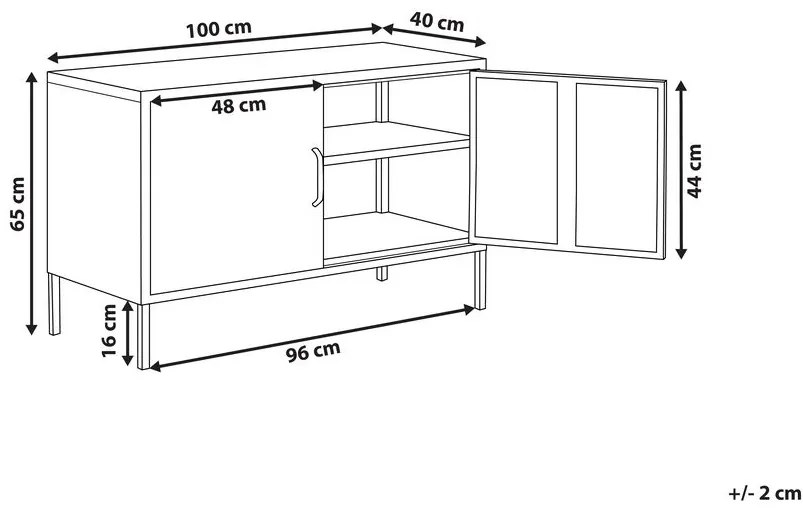 Ocelová komoda se 2 dveřmi černá URIA Beliani