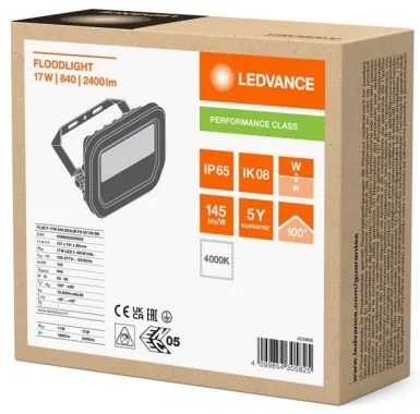 LED reflektor LEDVANCE FLOODLIGHT černý 17W/11W 2400lm/1600lm 4000K neutrální bílá IP66