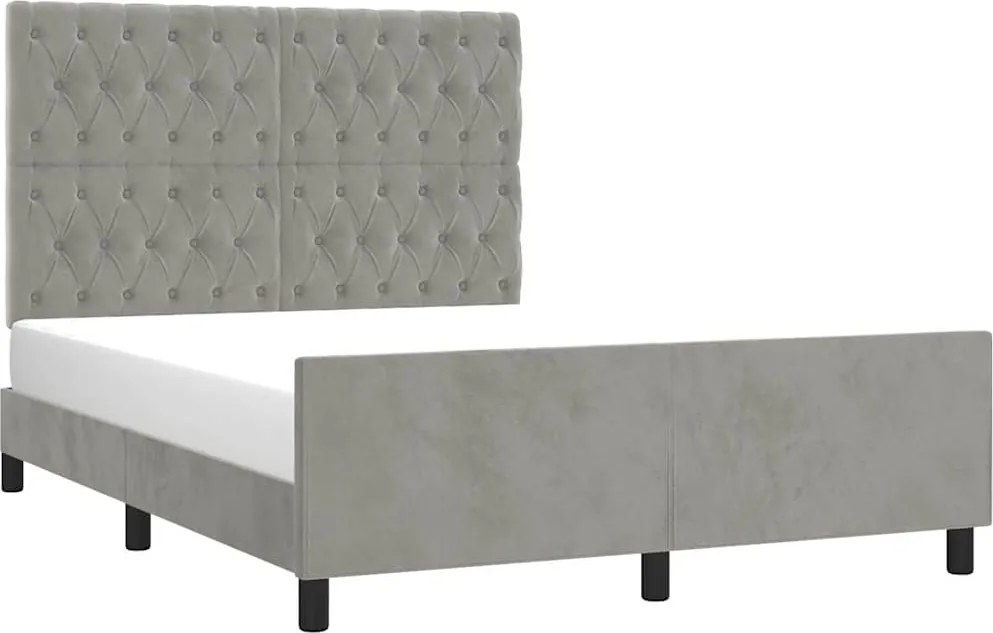 Rám postele bez matrace světle šedý 140 x 190 cm samet 3125934