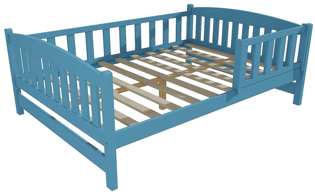Vomaks Dětská postel DP 002 XL se zábranou Rozměr: 140 x 200 cm, Barva: surové dřevo