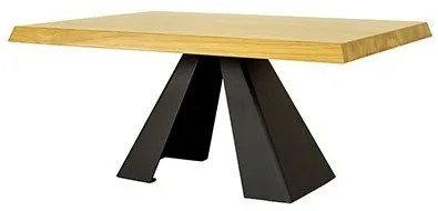 Drewmax Konferenční stůl ST371 Š100, H60 masiv černá lesklá dub bělený
