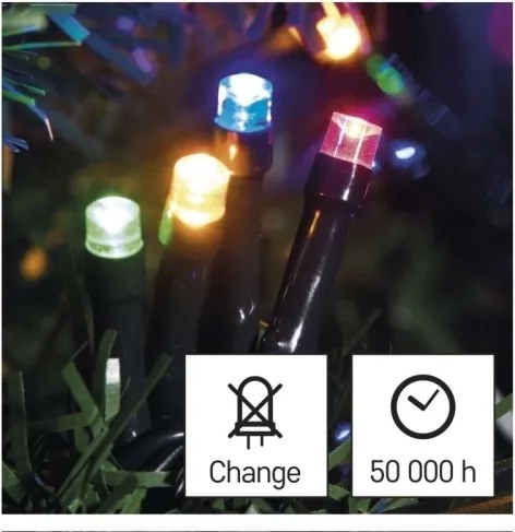 Vánoční osvětlení EMOS D4AM01 ZY0811T 40LED řetěz 4m multicolor s časovačem