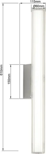 LED Koup. osvět zrcadla LINEA LED/12W/230V 3000/4000/6000K IP44 61 cm les. chrom