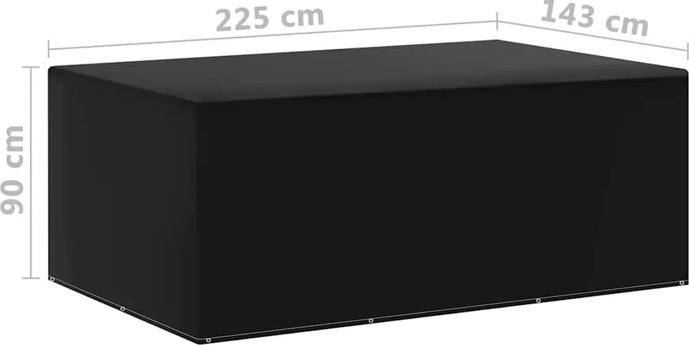 Plachty na zahradní nábytek 2 ks 7 oček 225 x 143 x 90 cm 3082841