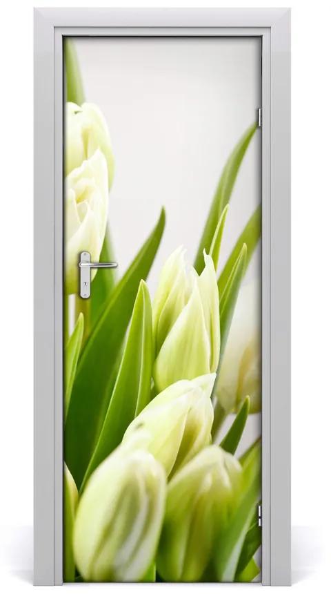 Fototapeta na dveře Bílé tulipány 75x205cm