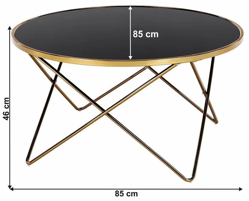 Konferenční stolek, gold chrom zlatá/černá, ROSALO